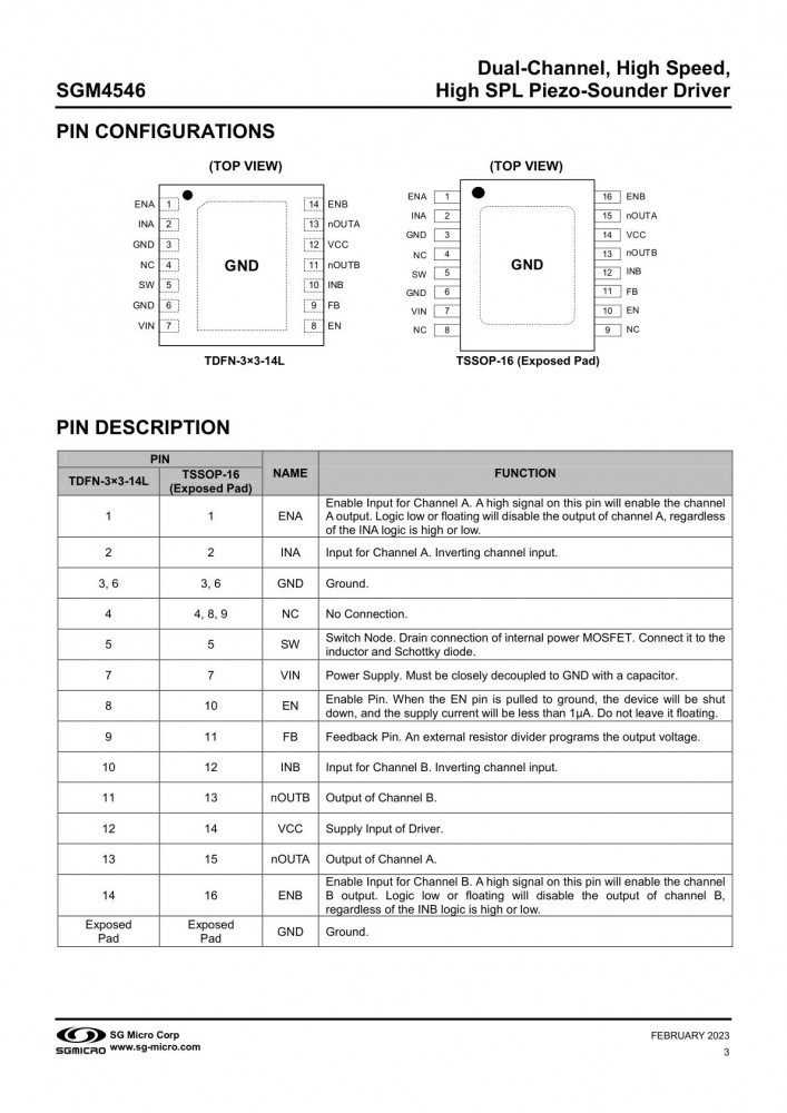SGM4546 datasheet page 3