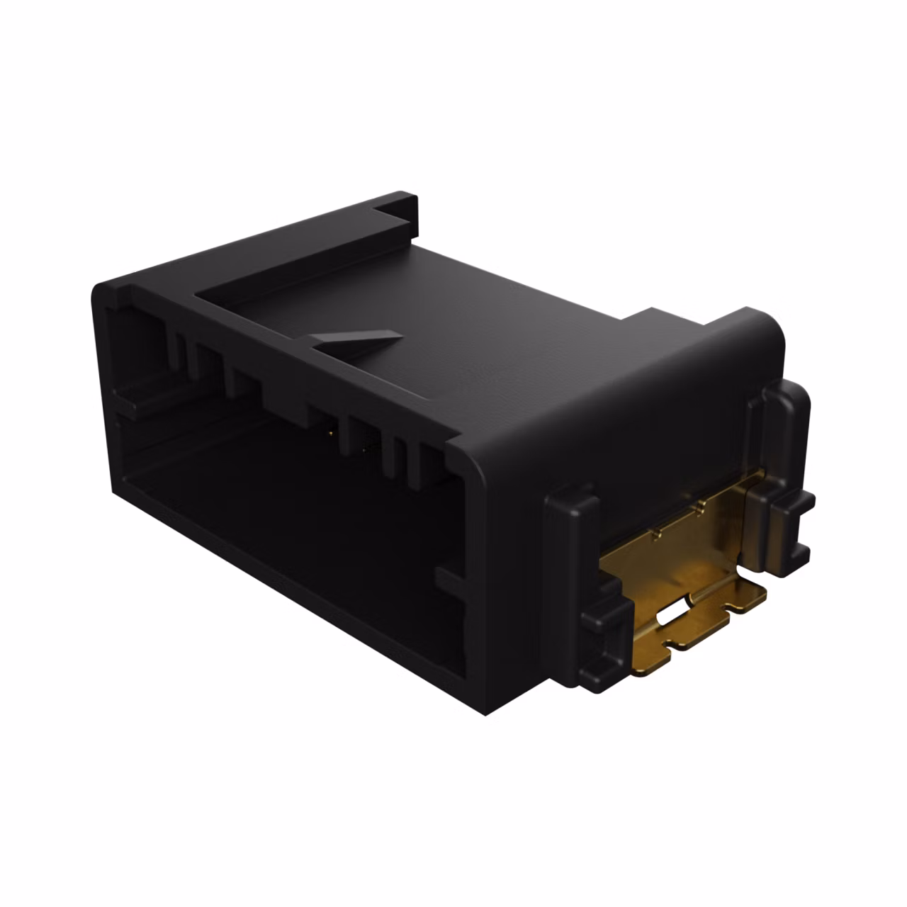 Mini50 Unsealed Header, UL 94 HB, Right-Angle, SMT, Single Row, 8 Circuits, Gold (Au) Plating, Polarization Option A, Black, Tape and Reel for sale