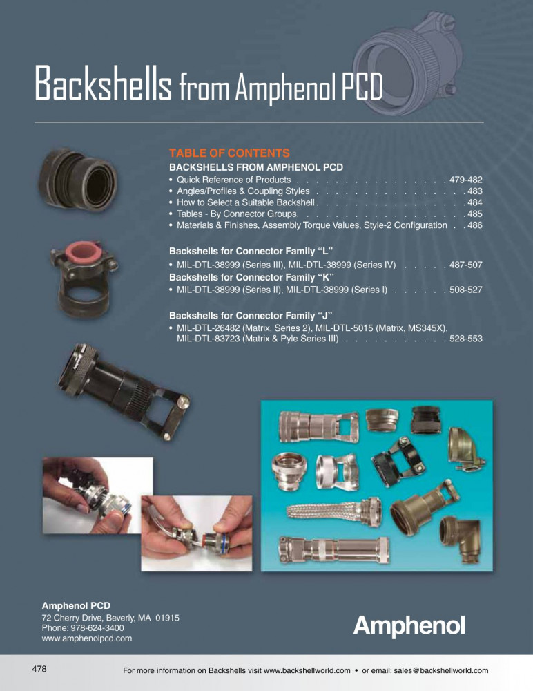 Amphenol backshell catalog page 1