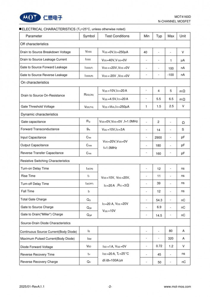 MOT4160D datasheet page 2