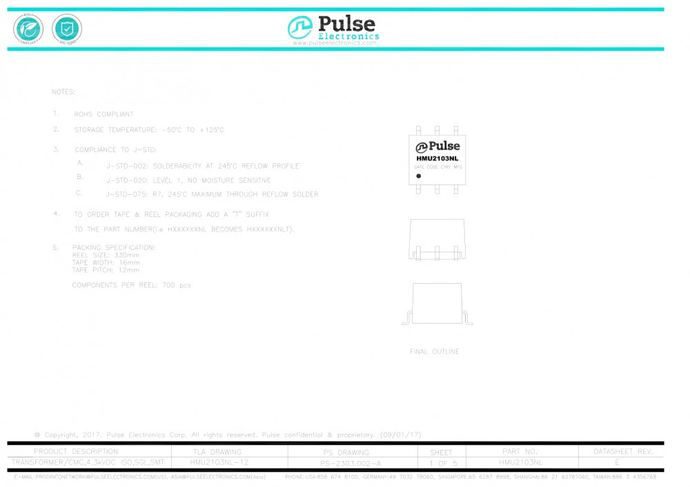 HMU2103NL datasheet page 1