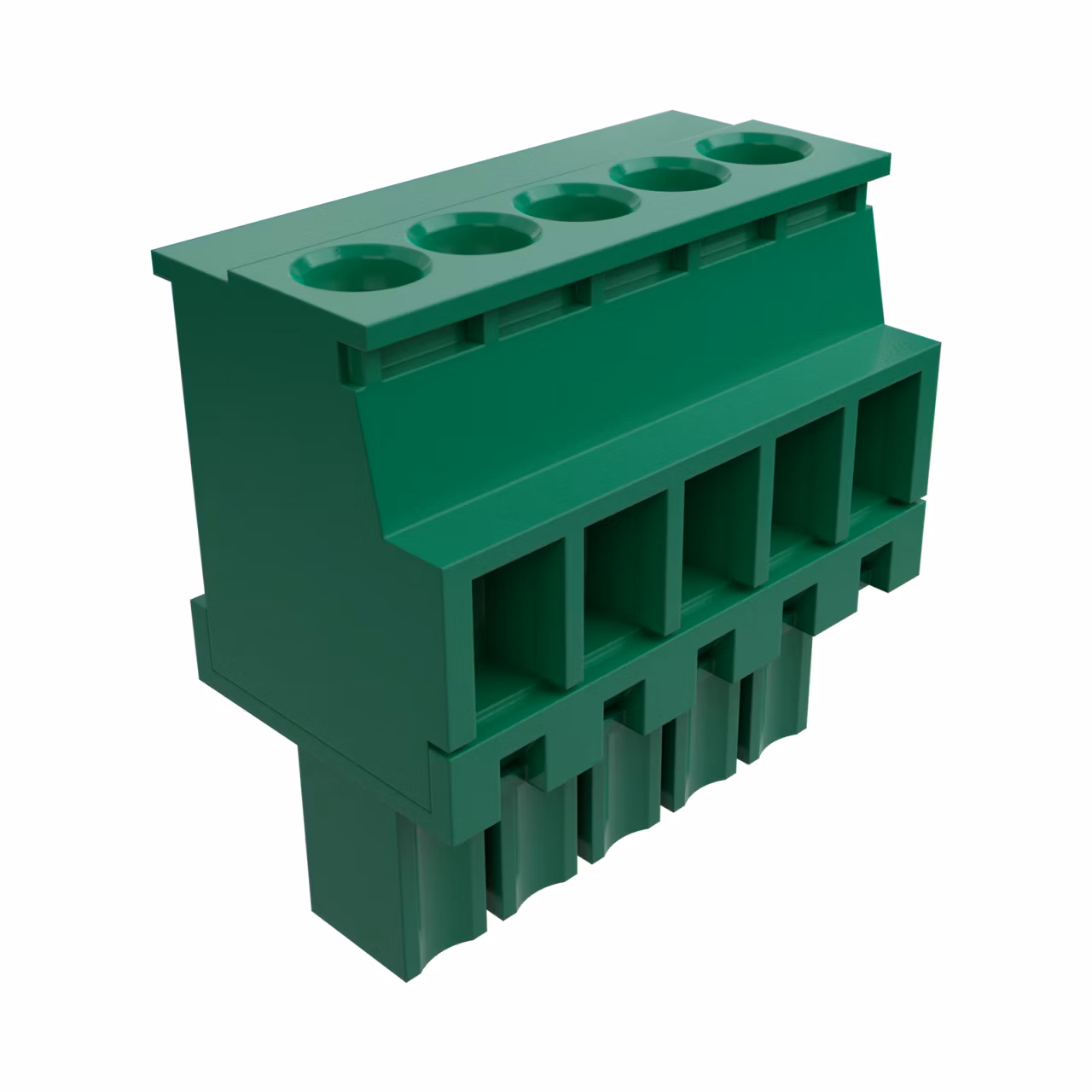 3.50mm Pitch Eurostyle Vertical Plug, with Standard Imprinting, Rear Wire Entry, Green Housing, Gold (Au) Plated, 5 Circuits for sale