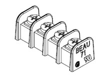 9.53mm Pitch Beau PCB Terminal Strip, Low Profile, Insulated PC Tail, 8 Circuits