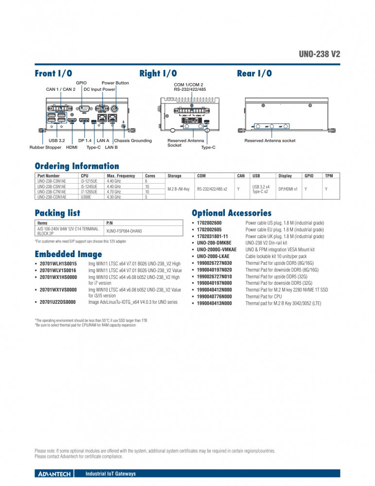 UNO-238 V2 technical document, page 3