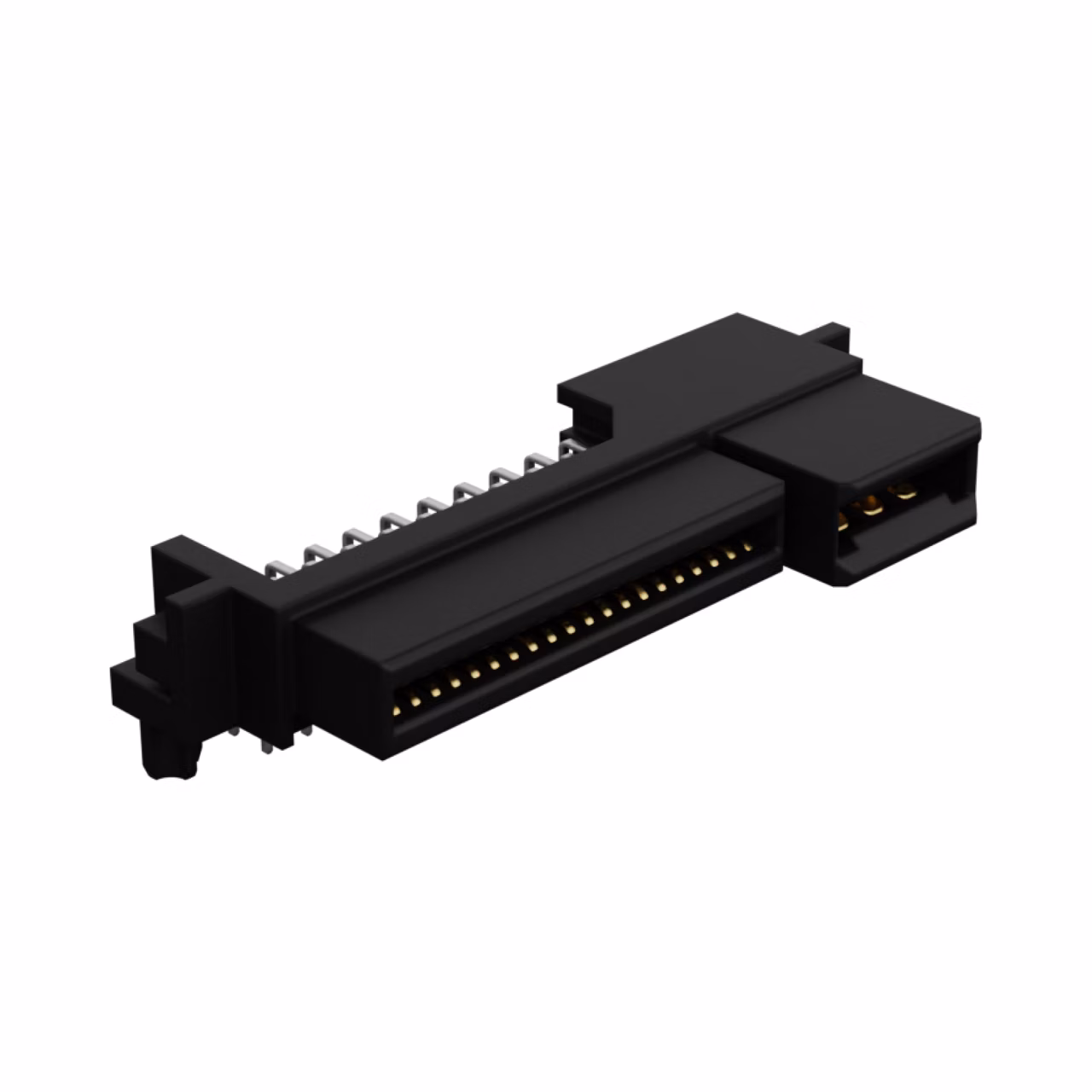 EXTreme LPHPower Receptacle Header, Right-Angle, 2 Power Contacts, 40 Signal Contacts, Select Gold (Au) Plating, for 1.57mm Thick PC Board, with Press-fit Plastic Pegs for sale
