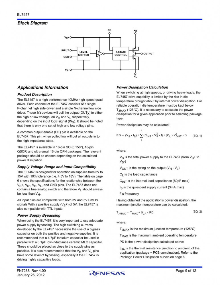 EL7457 datasheet page 9