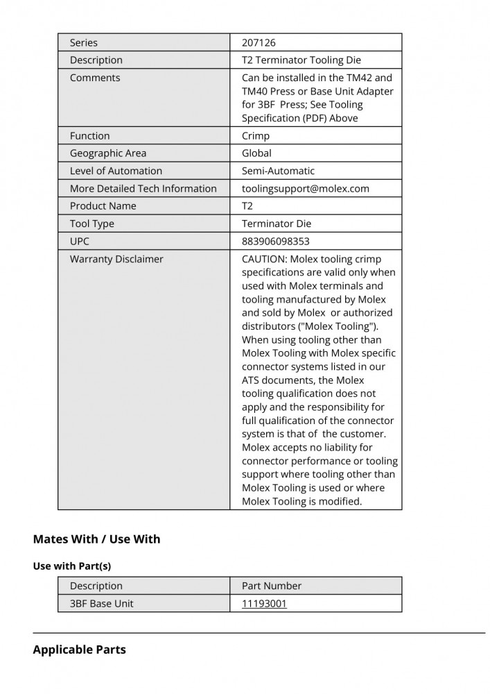 Molex tooling document preview, page 2