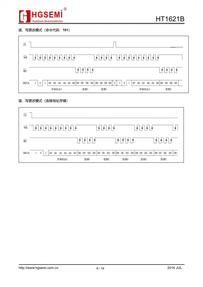 HT1621B datasheet page 9