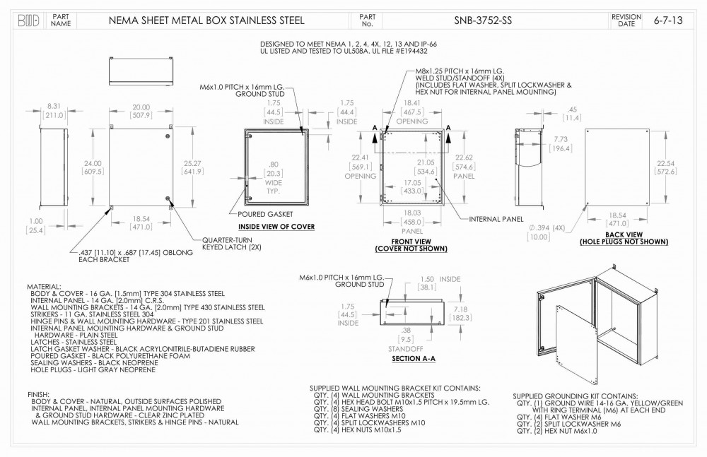 SNB-3752-SS technical document image