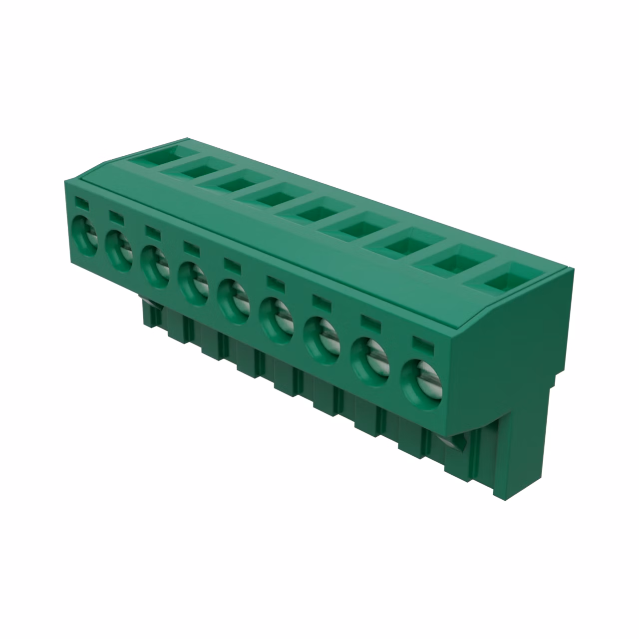 5.08mm Pitch Eurostyle Horizontal Plug, with Standard Imprinting, Green Housing, 9 Circuits for sale