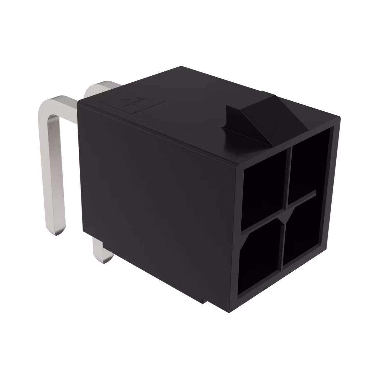 Mini-Fit Max Right-Angle Header, Dual Row, Through Hole, 10 Circuits, Matte Tin (Sn) Plating, Black, Glow-Wire Capable, Tray