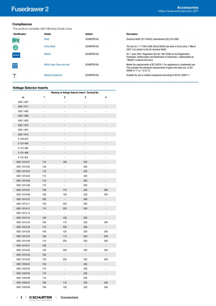 SCHURTER 4301 series datasheet page 2