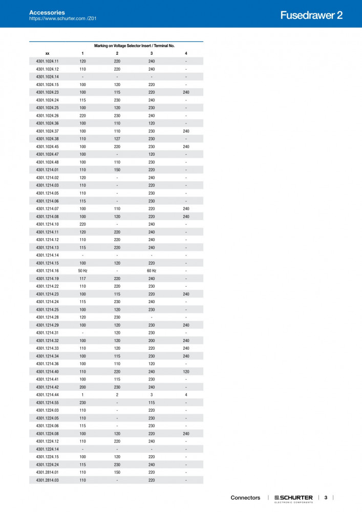 SCHURTER 4301 series datasheet page 3