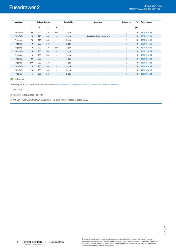 SCHURTER 4301 series datasheet page 6