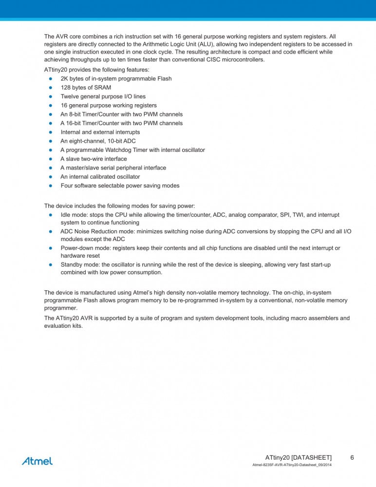 ATTINY20 document page 6