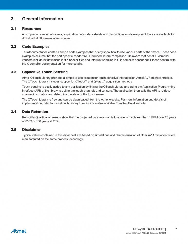 ATTINY20 document page 7