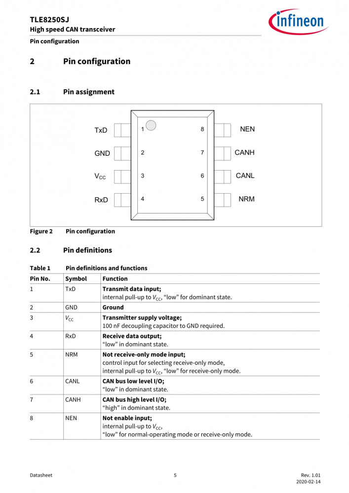 TLE8250SJ datasheet page 5