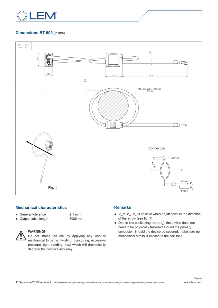 LEM RT 500 technical document page 4