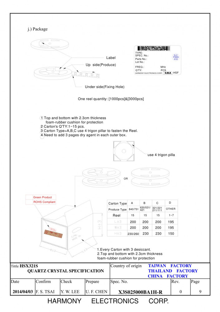 HELE X3S025000BA1H-R specification page 9
