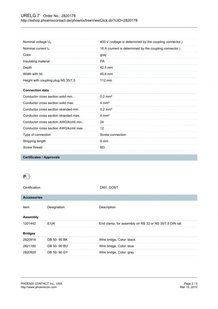 Phoenix Contact 2820178 technical document page 2