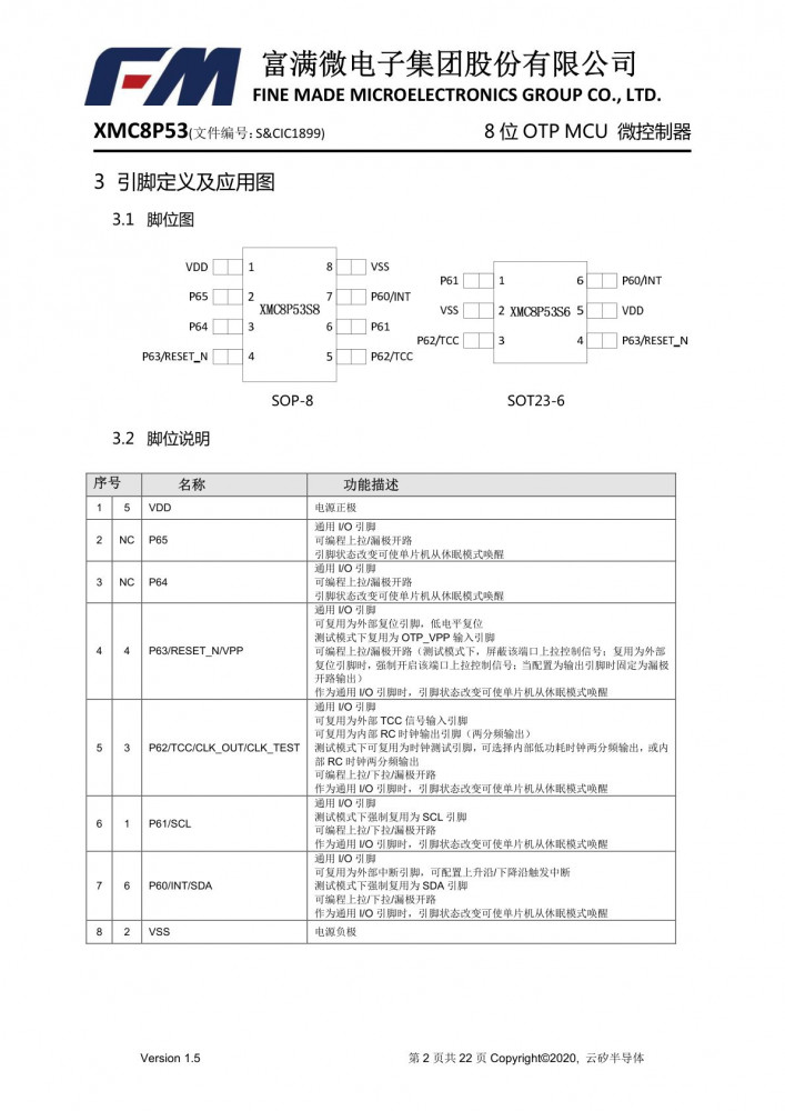 XMC8P53S8 datasheet page 2