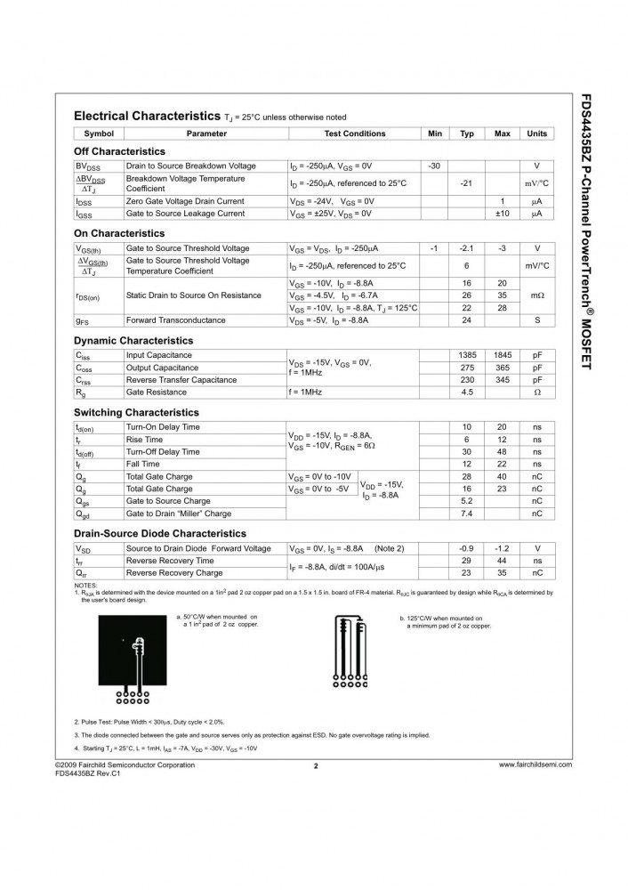 FDS4435BZ datasheet page 3