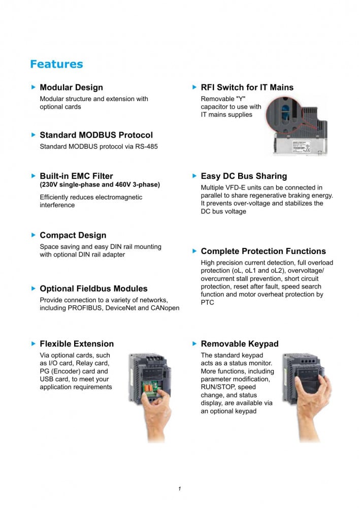 DELTA VFD-E datasheet page 2
