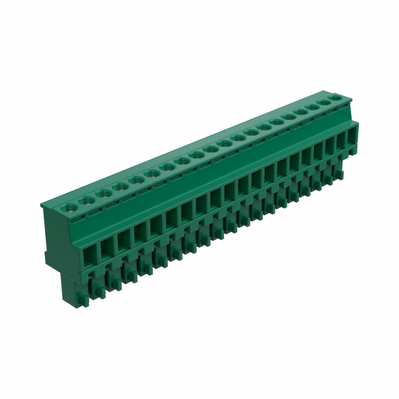 3.81mm Pitch Eurostyle Vertical Plug, with Reverse Imprinting, Front Wire Entry, Green Housing, 20 Circuits for sale