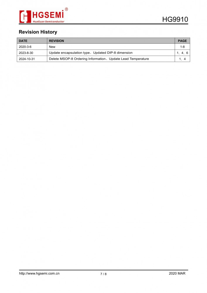 HG9910M/TR datasheet page 7