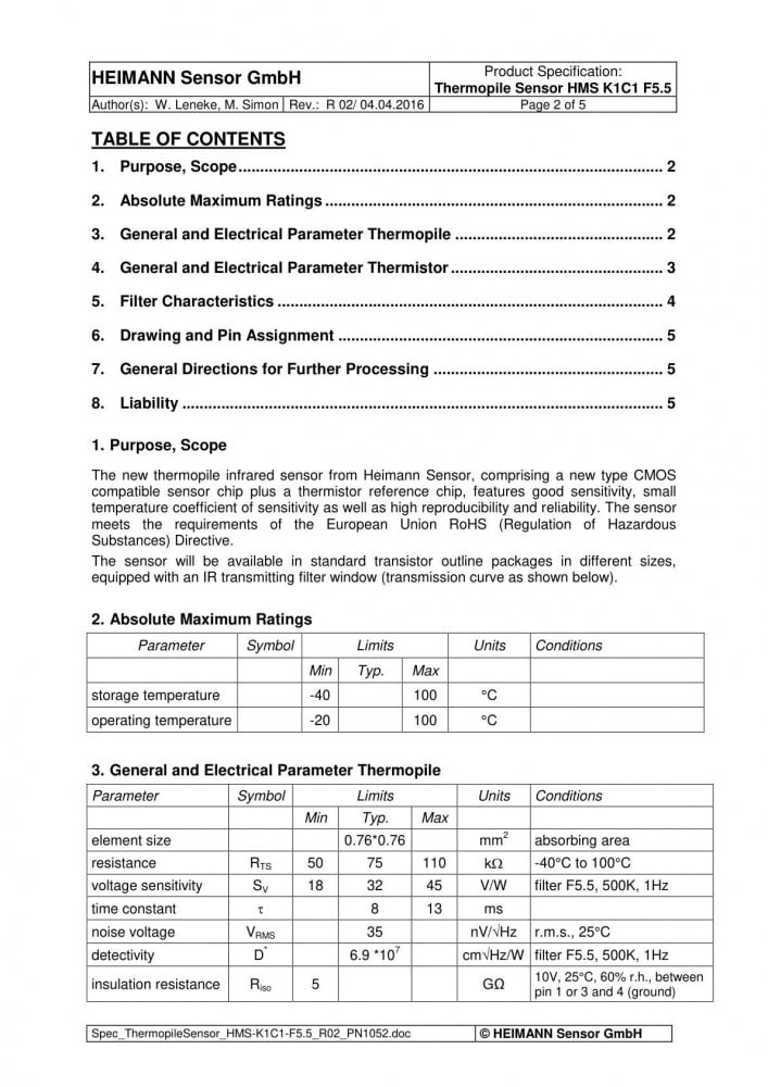 HEIMANN HMS K1C1 F5.5 specification page 2
