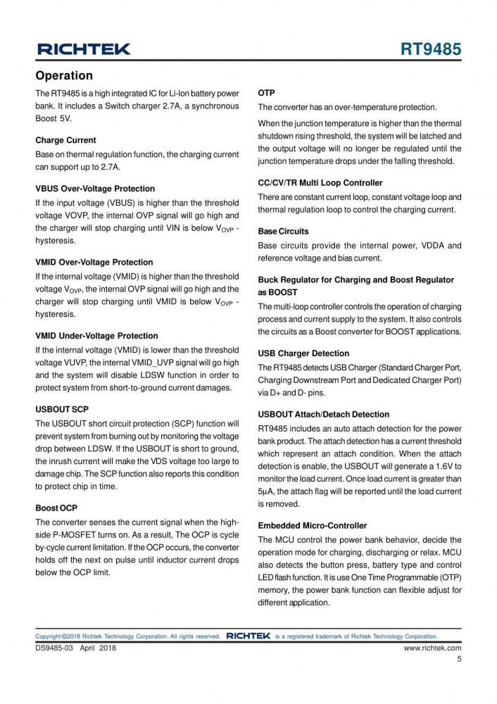 RT9485 technical document page 5