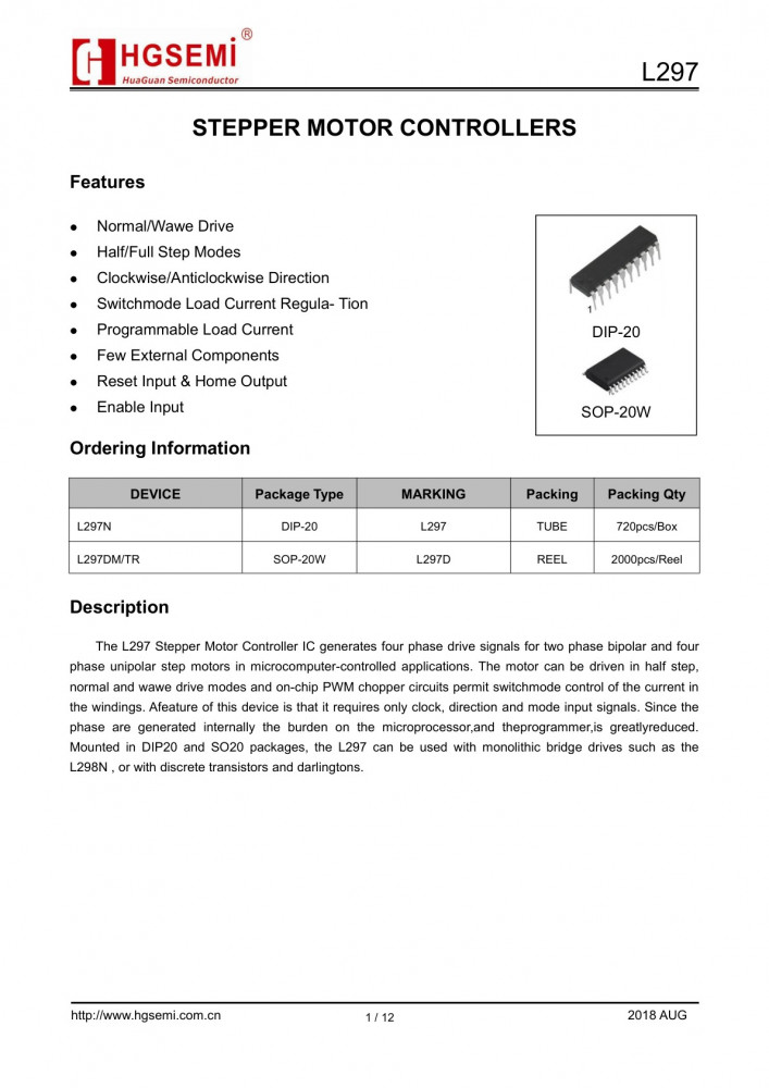 L297DM/TR datasheet page 1