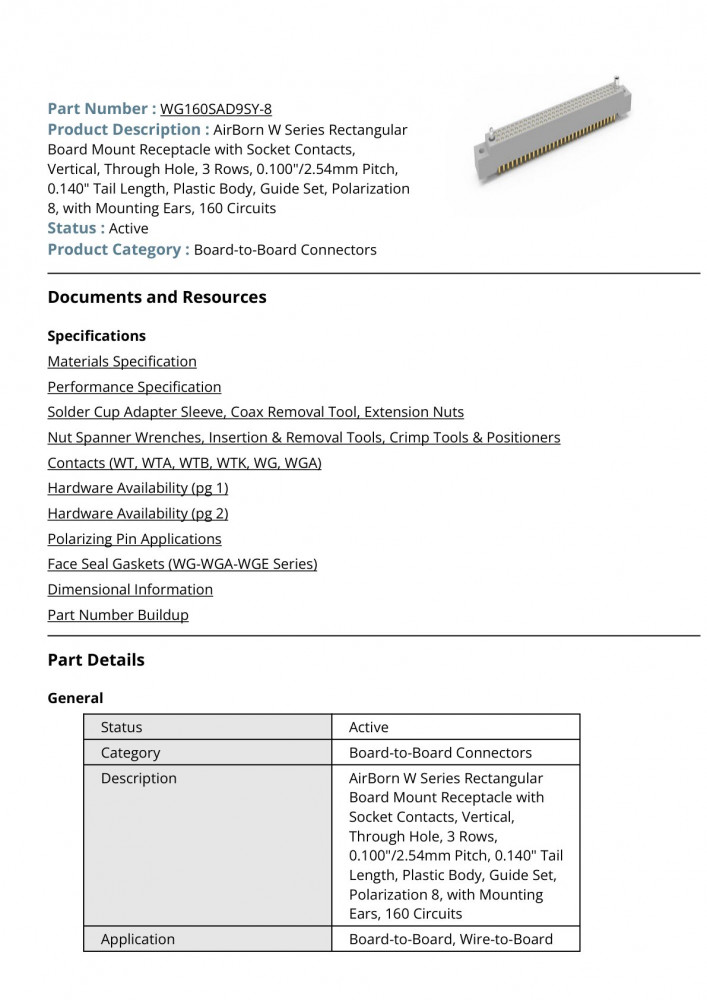 WG160SAD9SY-8 technical documentation image 1