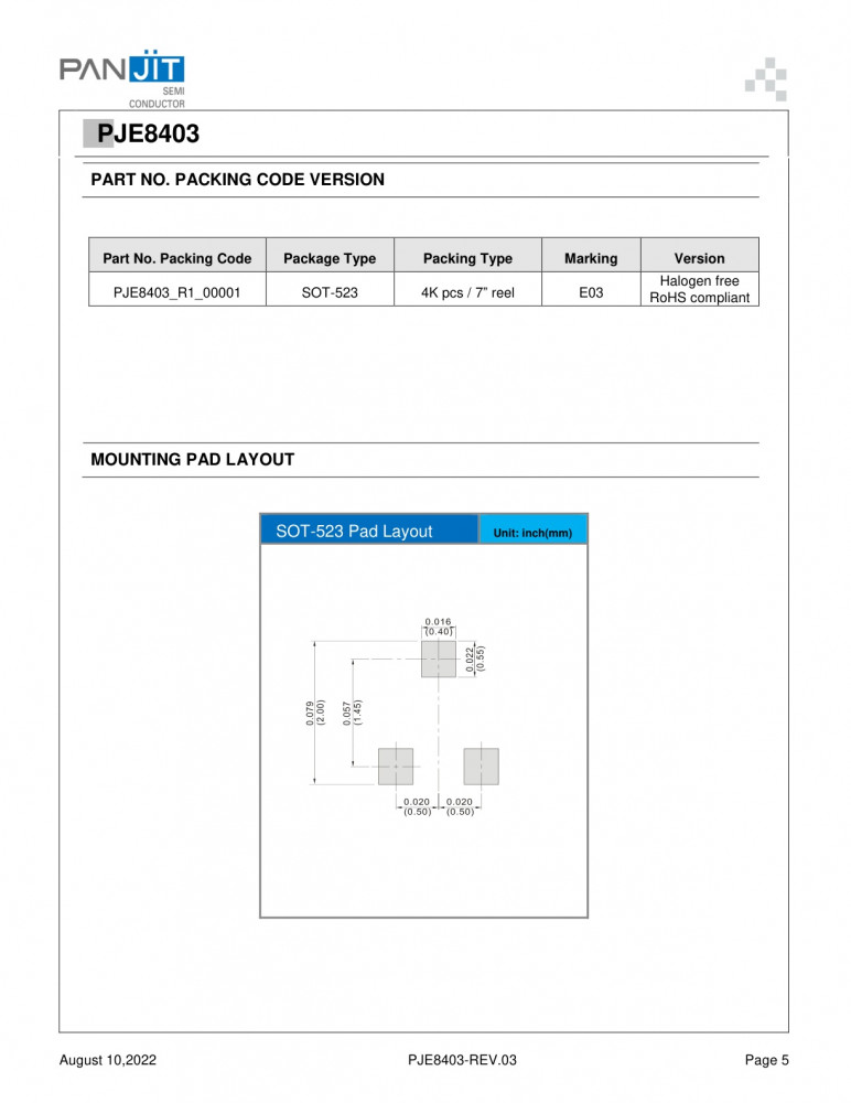 PJE8403 datasheet page 5