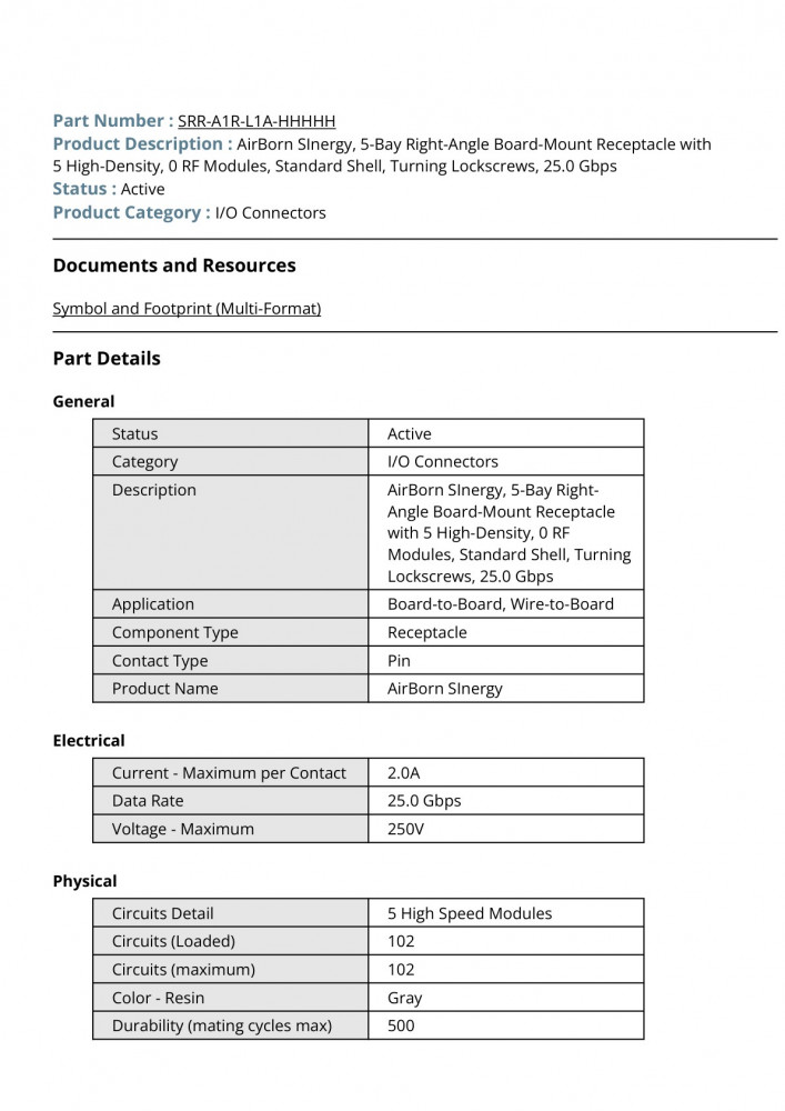 SRR-A1R-L1A-HHHHH technical document page 1