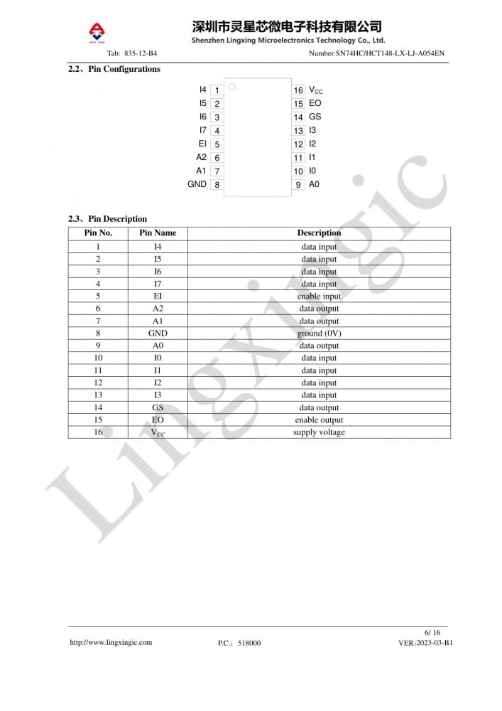 SN74HC148N(LX) datasheet page 6