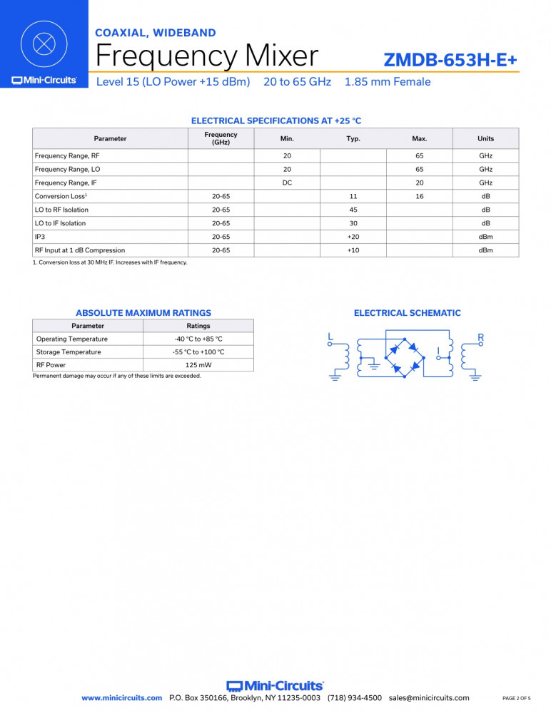 ZMDB-653H-E+ datasheet page 2