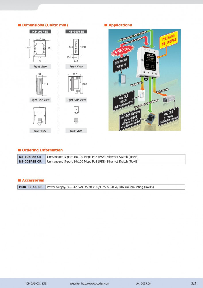 ICP NS-205PSE datasheet page 2
