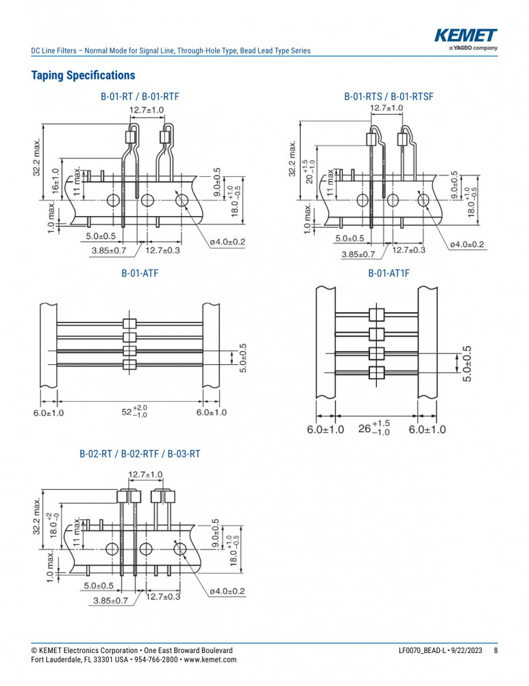 KEMET B-01-AT1F datasheet page 8