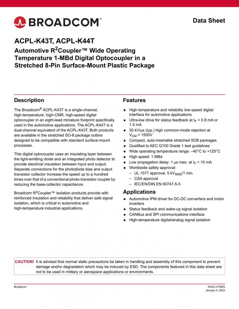 ACPL-K43T-060E datasheet page 1