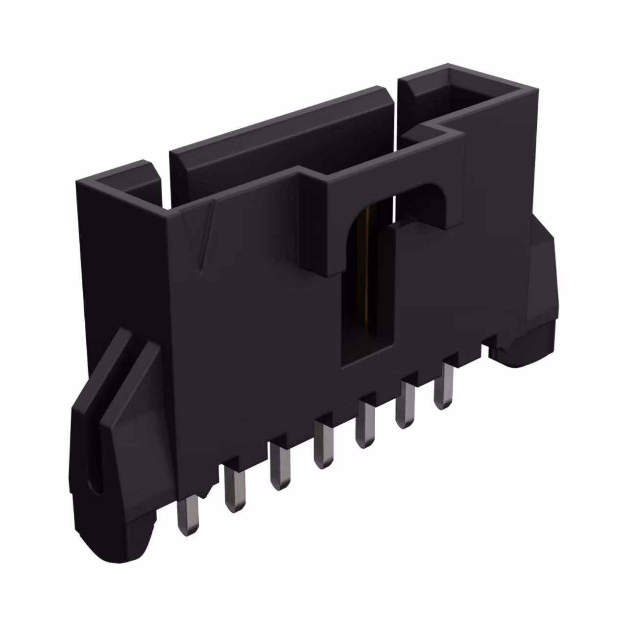 2.54mm Pitch SL Header, Single Row, 3.05mm Pocket, Vertical, Shrouded, with Press-Fit Plastic Peg, 7 Circuits, 0.38µm Gold (Au) Selective Plating, Tin (Sn) Tail Plating for sale