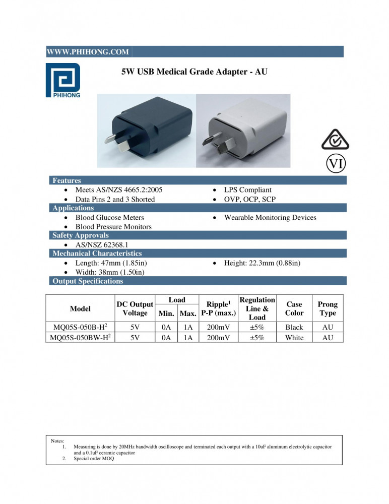 MQ05S-050B-H technical document page 1