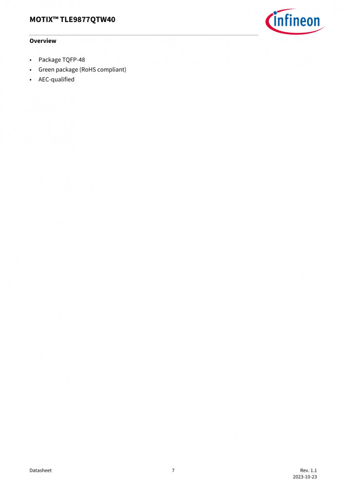 TLE9877QTW40 documentation page 7