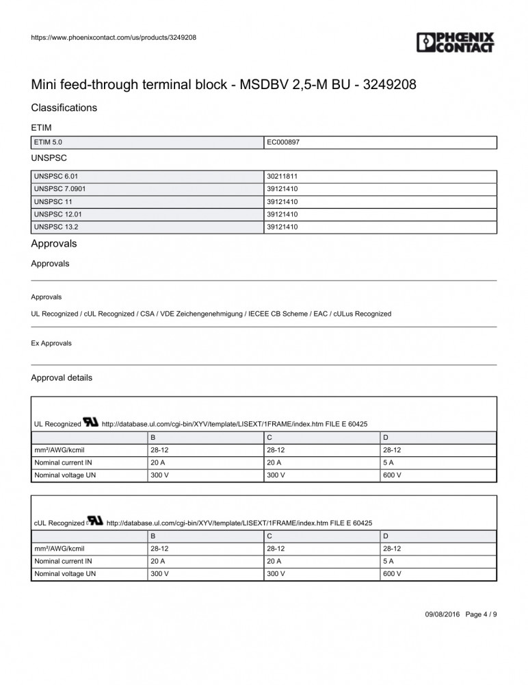 Phoenix Contact 3249208 technical document page 4