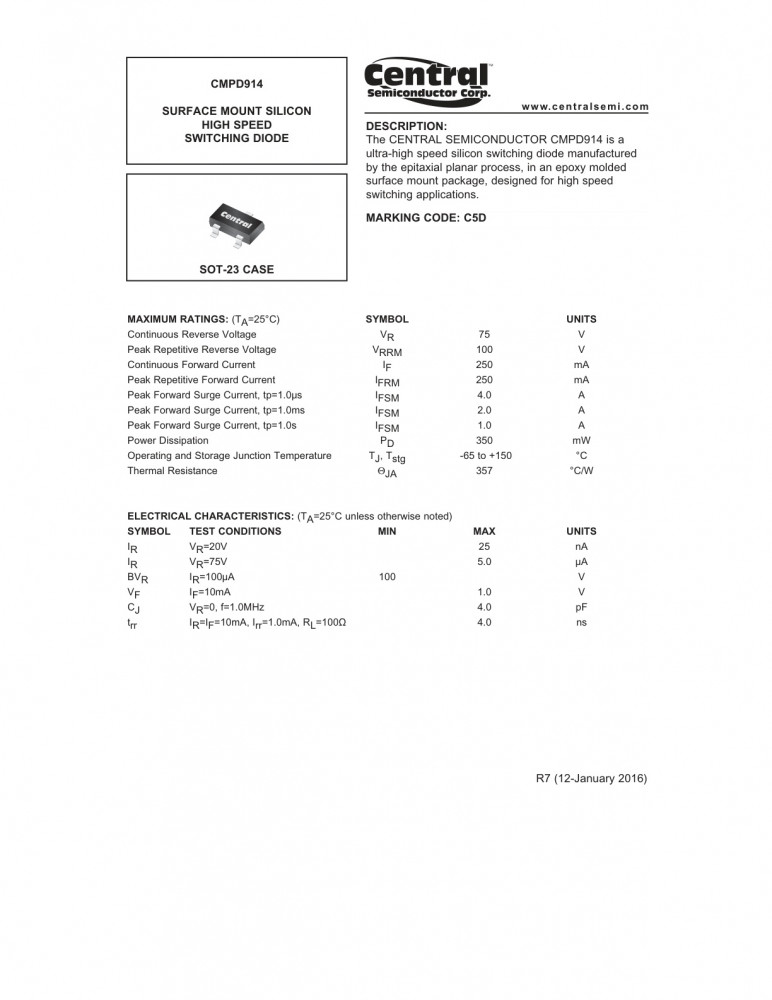 CMPD914 datasheet page 1