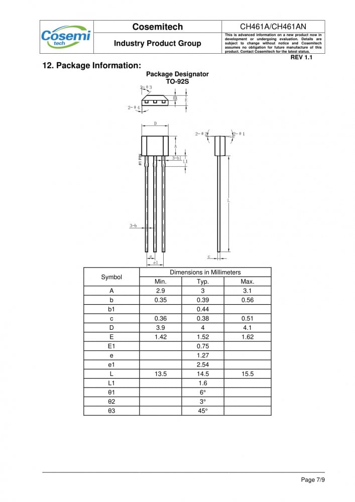 CH461ANTB datasheet page 7
