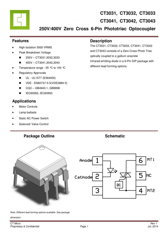 CT3041 datasheet page 1