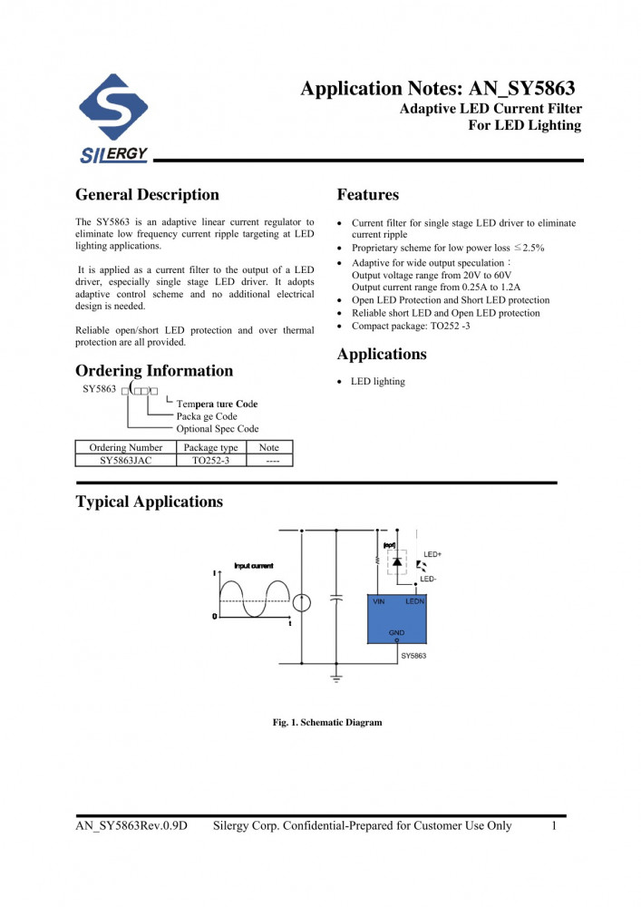 SY5863JAC datasheet page 1