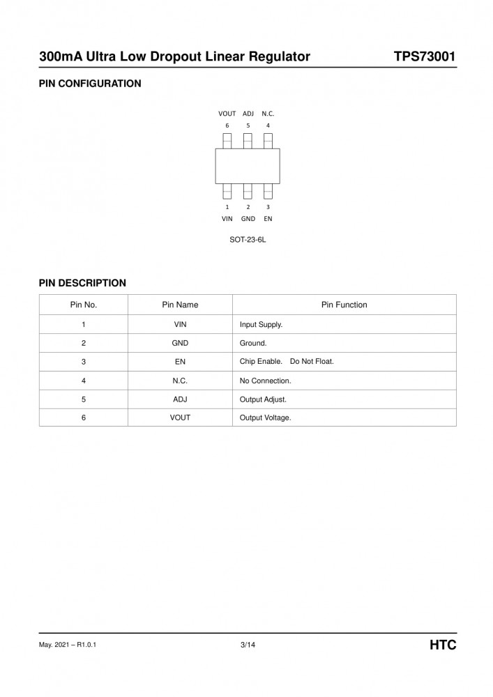 TPS73001SF6 datasheet page 3