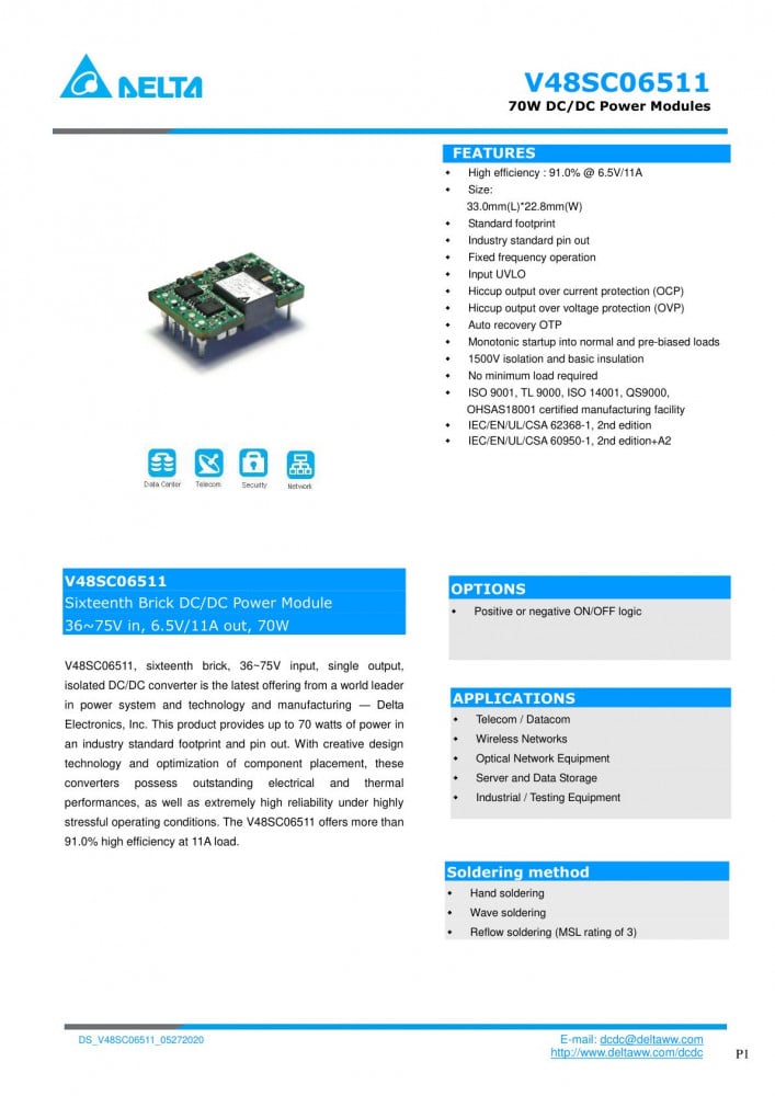 V48SC06511NRFA datasheet page 1